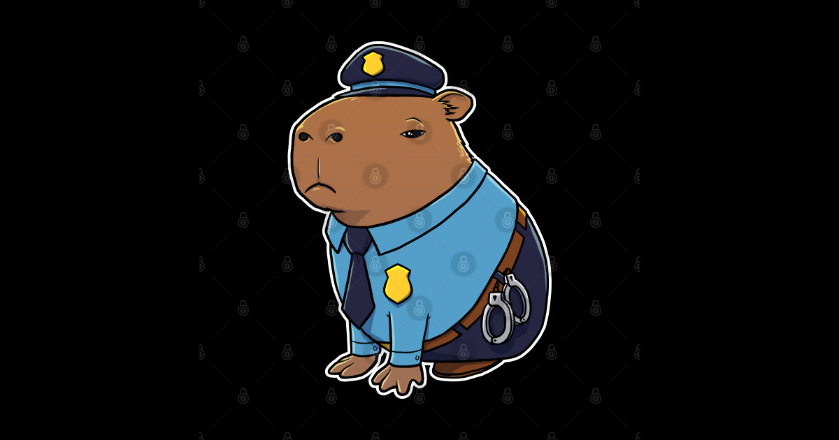 Capybara Police Costume - Capybara - Magnet | TeePublic