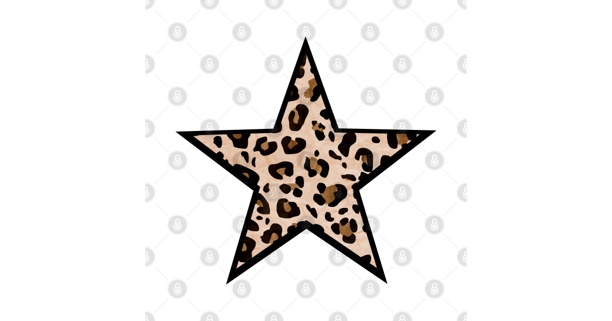 Leopard Print Star - Leopard Print Star - T-Shirt | TeePublic