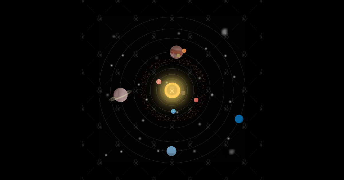 Model of the solar system, top view. - Solar System Model - Posters and ...