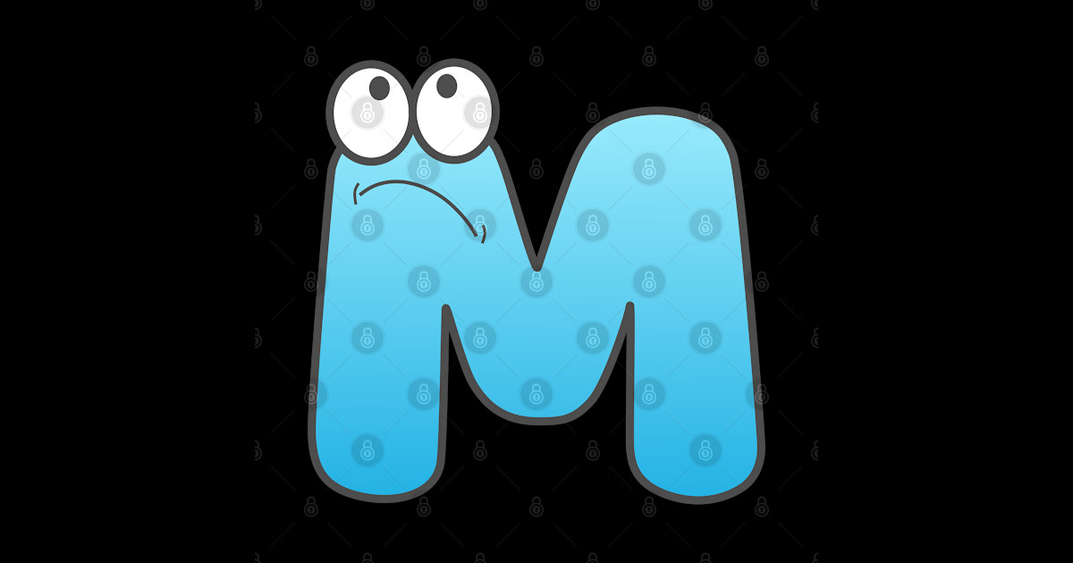 Letter M Blue - Letter M - Sticker | TeePublic