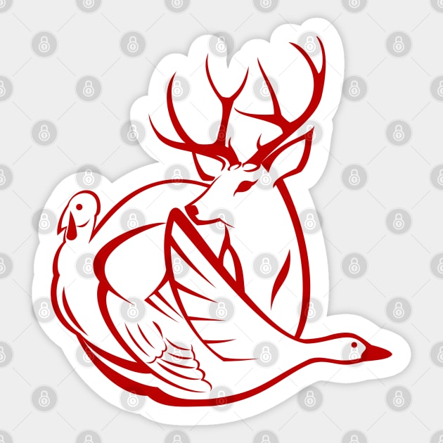 Red hunting lodge logo - Red - Sticker | TeePublic