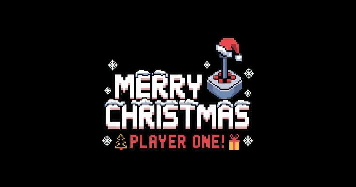 Merry Christmas Player One Gaming Pixel Arcade Holiday - Merry ...