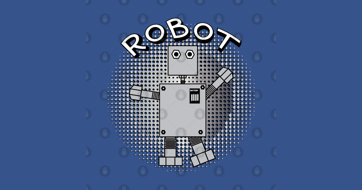 Robot Text Patterned Background - Robot - Sticker | TeePublic