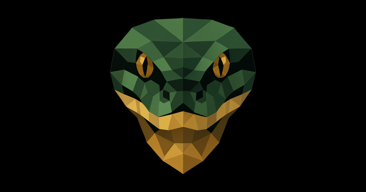 Polygon Snake Head – Bold Geometric Low-Poly Reptile - Geometric Snake ...