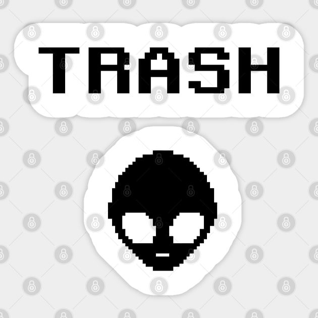 Trash Alien Head (Black) - Trash Alien - Sticker | TeePublic