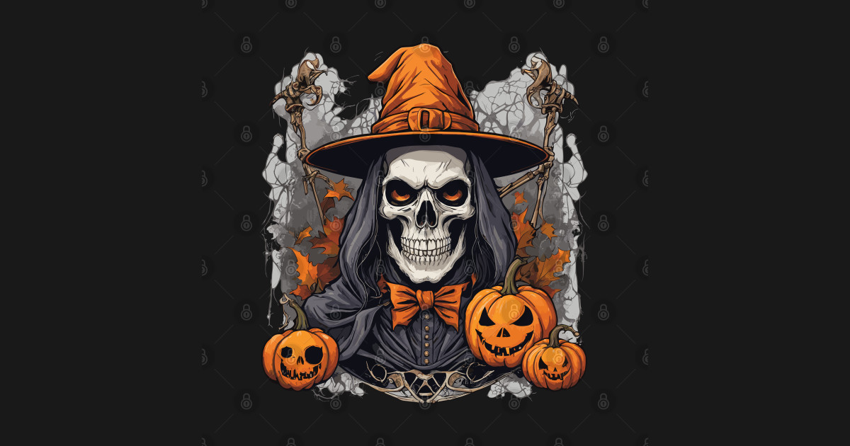 Halloween Skeleton Skull - Halloween Skeleton - T-Shirt | TeePublic