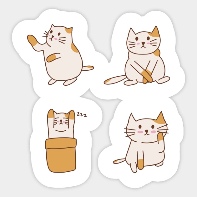 Collection of cat poses - Cat - Sticker | TeePublic