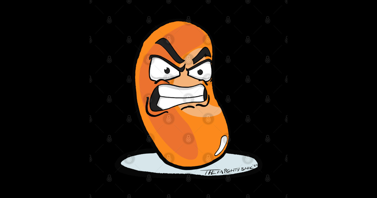 Angry Bean 02 - Baked Beans - Sticker | TeePublic