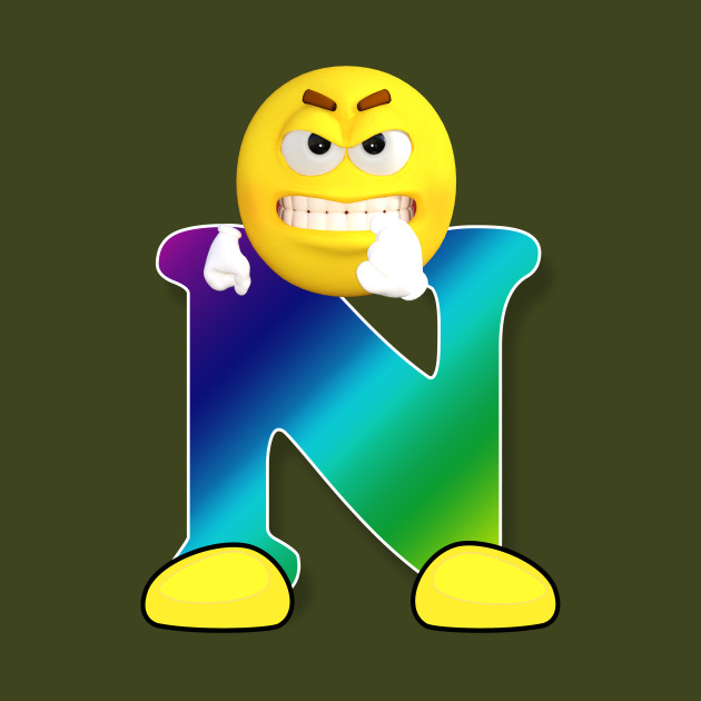Letter N Alphabet Smiley Monogram Face Emoji Shirt for Men Women Kids ...