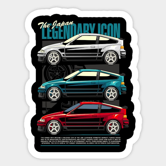Honda CRX Legendary Icon - Honda Crx - Sticker | TeePublic