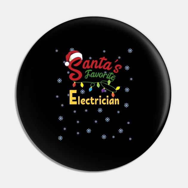 Santa's Favorite Electrician Journeyman Gift Idea - Christmas - Pin ...