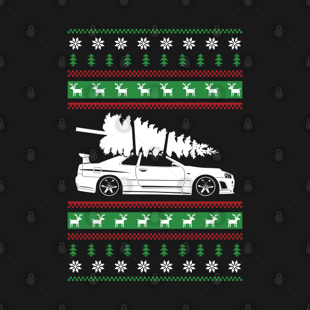 Christmas Nissan GTR R34 - Christmas Nissan Gtr R34 - T-Shirt Designed ...