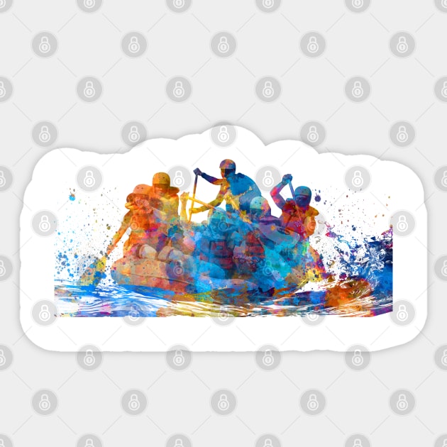 whitewater rafting-watercolor - Rafting River - Sticker | TeePublic