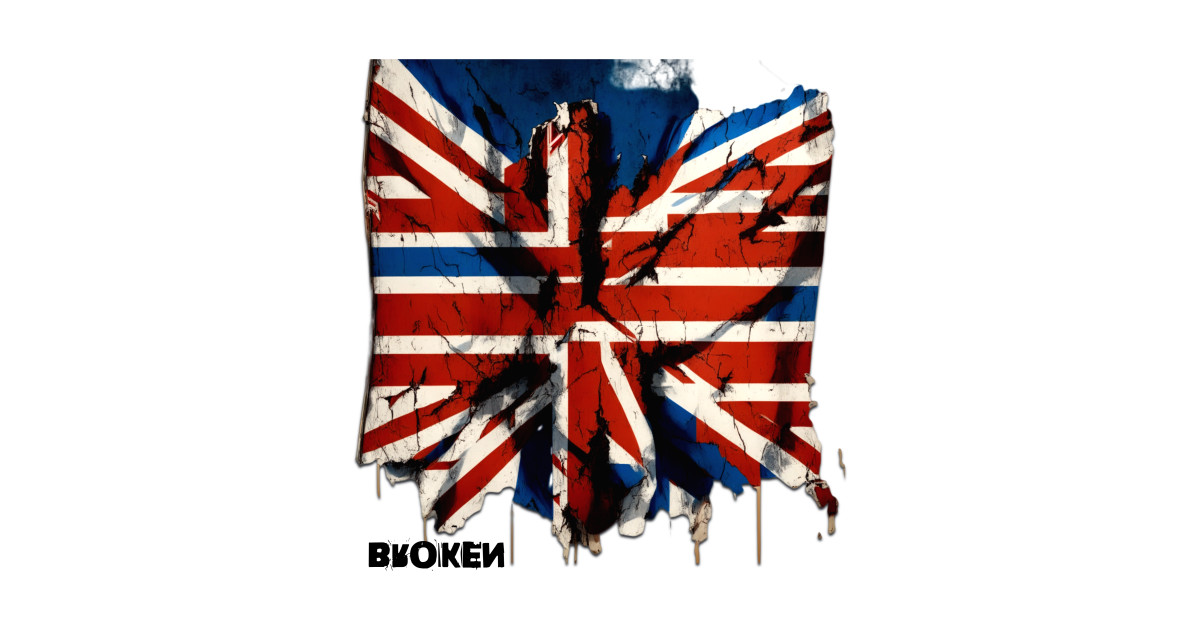 BROKEN BRITISH UK FLAG - Flag - T-Shirt | TeePublic