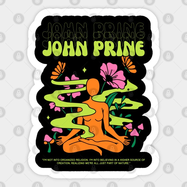 John Prine // Yoga - John Prine - Sticker | TeePublic
