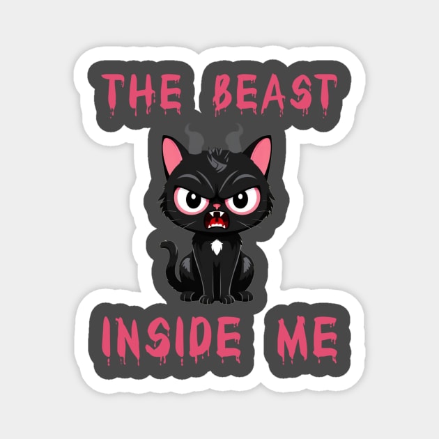 the beast inside me funny quotes black kitty adorable illustration ...
