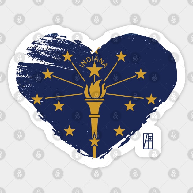 U.S. State - I Love Indiana - Indiana Flag - I Love Indiana - Sticker ...