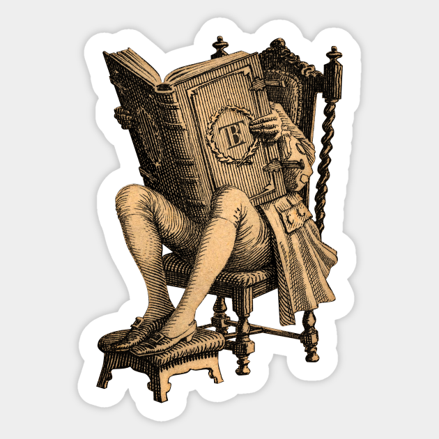 Ex LibrisThe Inveterate Reader - Literature - Sticker | TeePublic