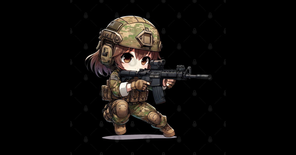 Tactical Chibi Girl - Chibi - Sticker | TeePublic