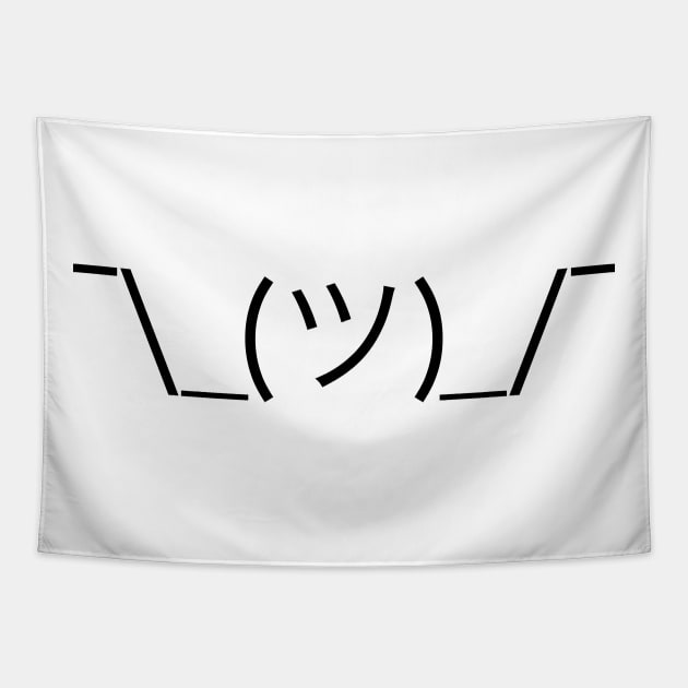 Emoticon Face Shrug (Black) - Emoticon Shrug - Tapestry | TeePublic