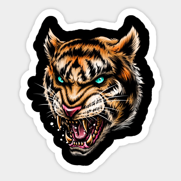 Tiger Head - Tiger Head - Sticker | TeePublic