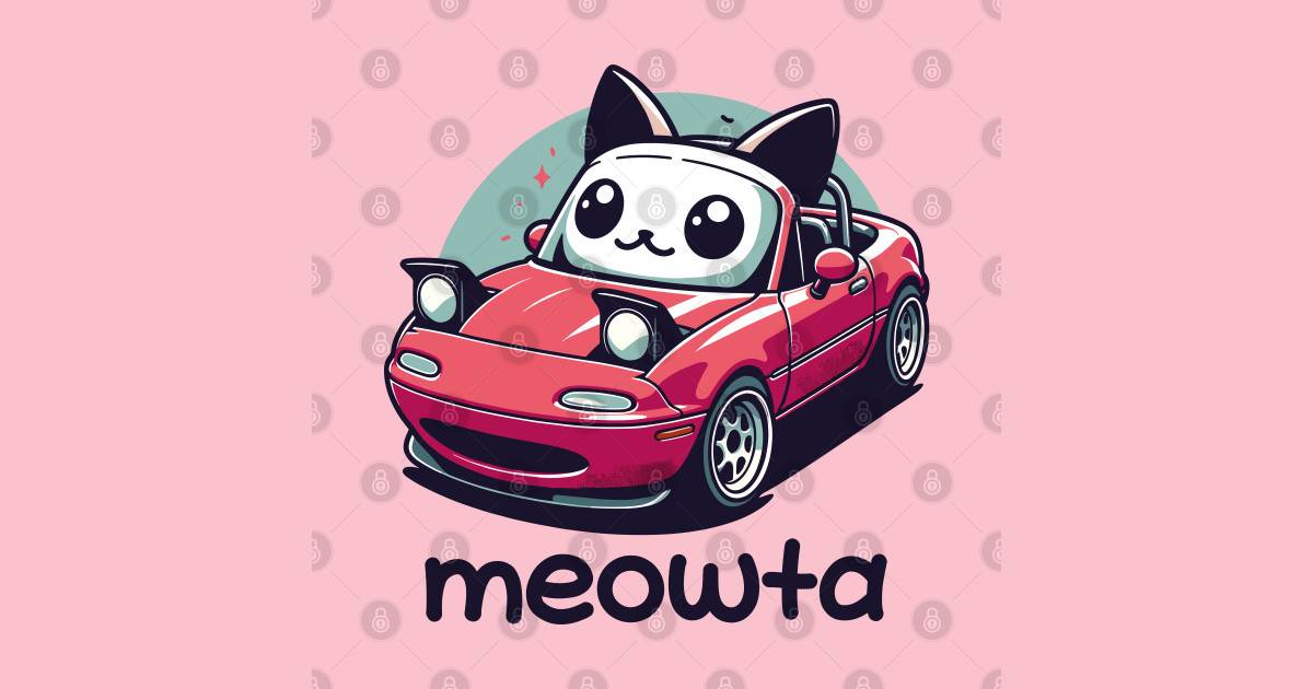 Cute Miata Cat Edition - Miata - T-Shirt | TeePublic