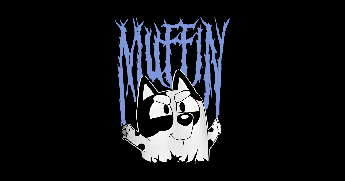 Muffin metal bluey retro - Muffin Metal Bluey Retro - Sticker | TeePublic