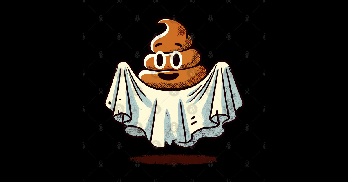 Funny Poop Poop Ghost Bull Sheet Poop - Funny Ghost Disguise - Sticker ...