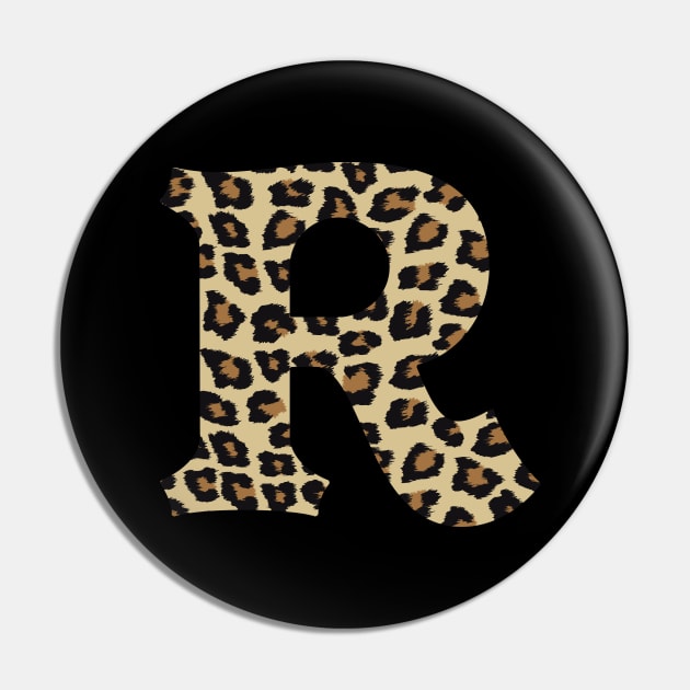 Letter R Leopard Cheetah Monogram Initial - Letter R - Pin | TeePublic