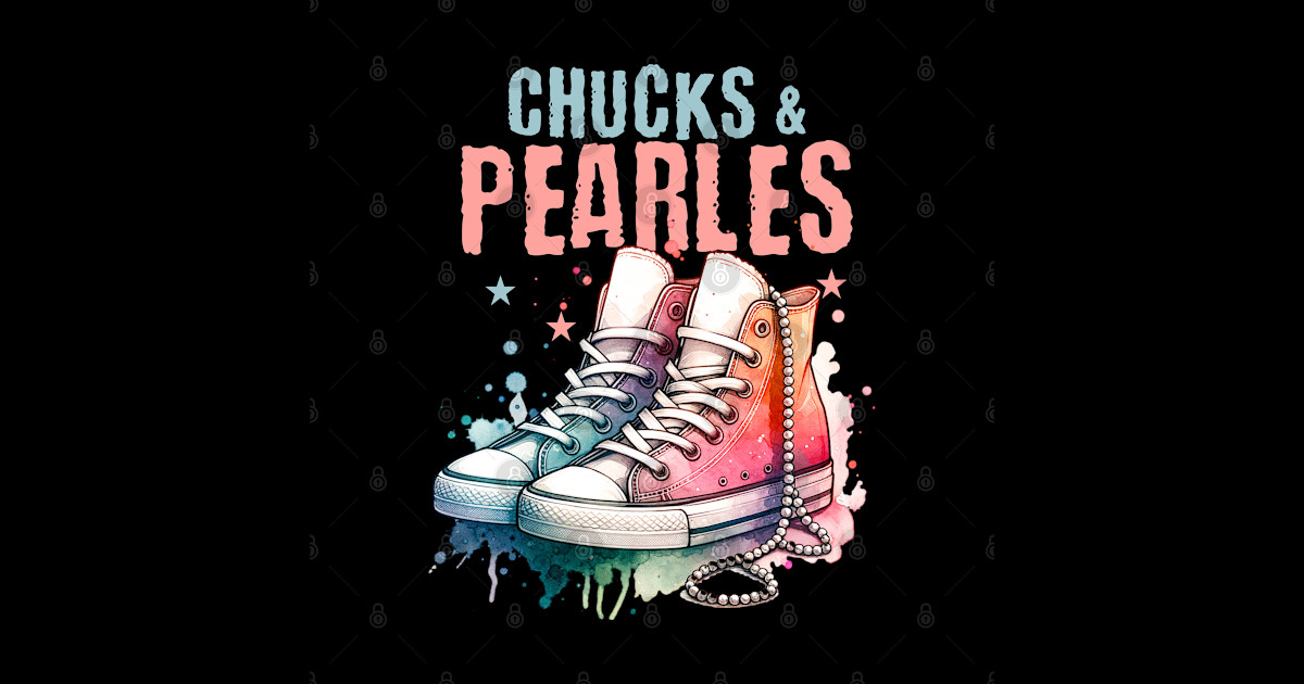 Chucks and Pearls - Chucks And Pearls - Sticker | TeePublic