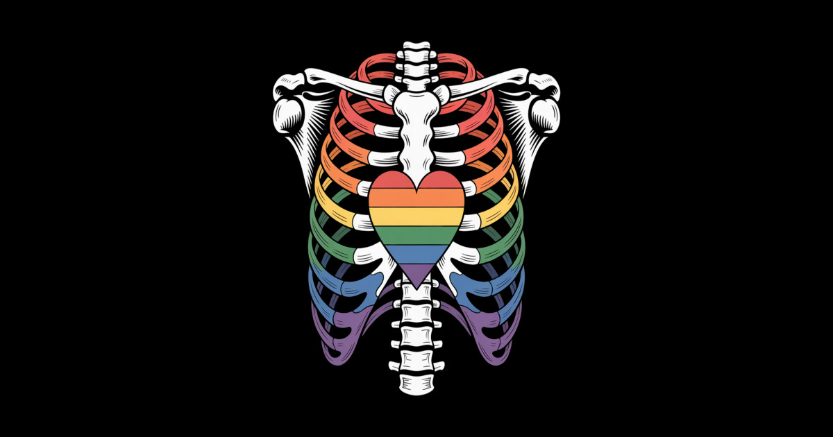 Rainbow Rib Cage – LGBTQ Pride Skeleton X-Ray - Rainbow Rib Cage - Posters and Art Prints ...