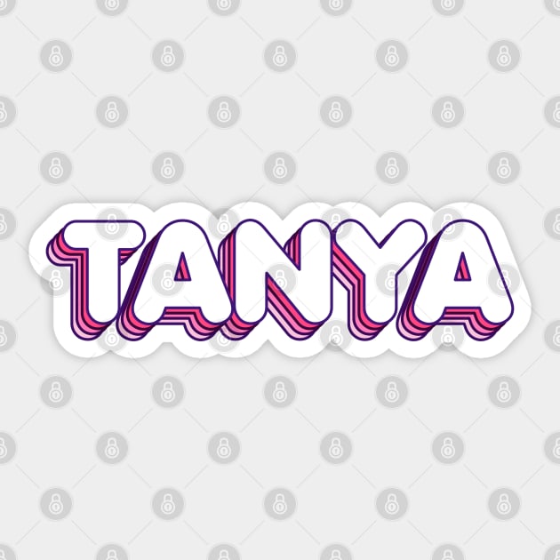 Pink Layers Tanya Name Label - Pink Layers Tanya Name Label - Sticker ...