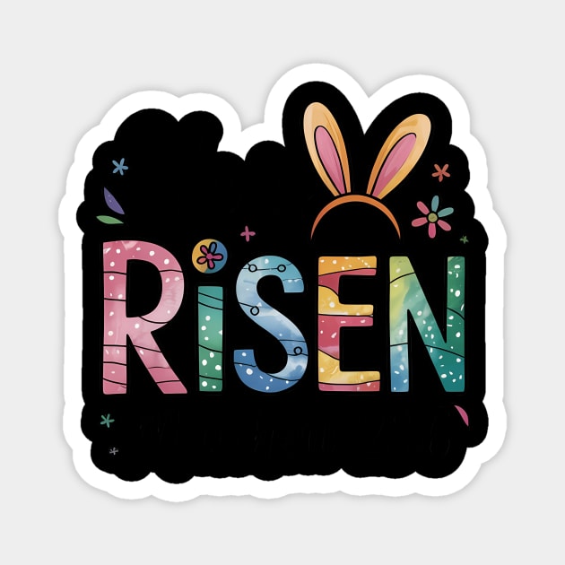 Retro He Is Risen God Jesus Religious Christian Easter Bunny - Easter ...