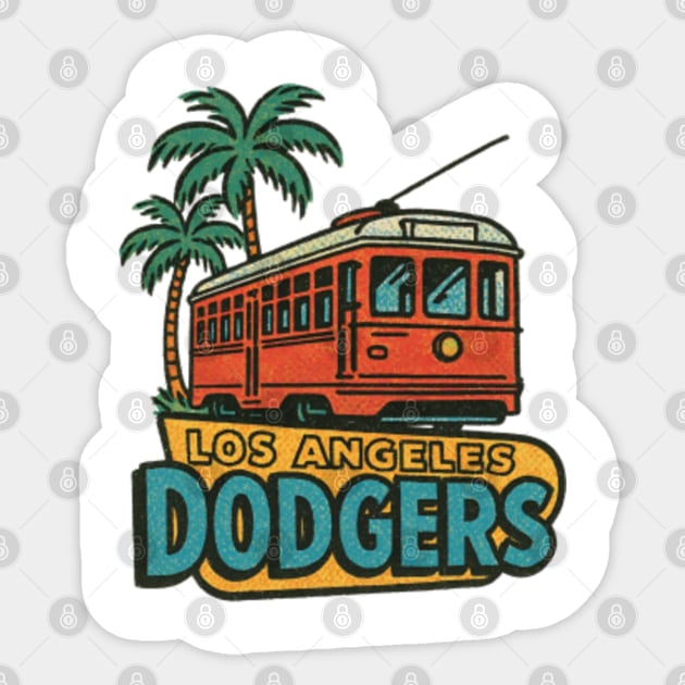 1950's Dodgers Comic Book Logo - Los Angeles Dodgers - Sticker | TeePublic