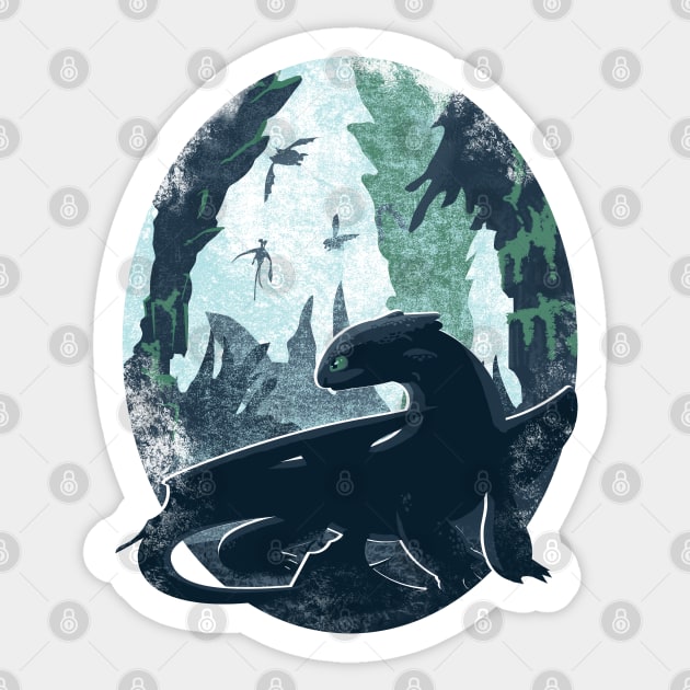 Night Fury (How to Train Your Dragon) - Night Fury - Sticker | TeePublic