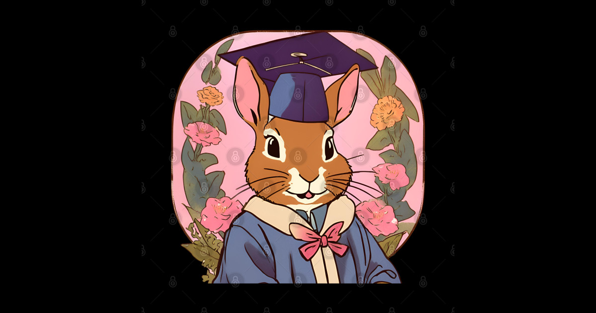 Graduating Student Rabbit Girl Happy Graduation Day - Graduating ...