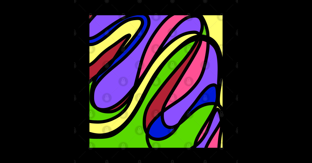 Overlapping Wavy Design with Funky Colors, made by EndlessEmporium ...