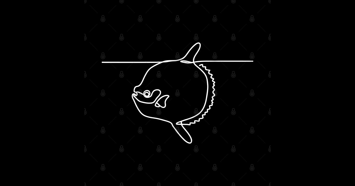 Ocean Sunfish Line Drawing - Sunfish - Sticker | TeePublic