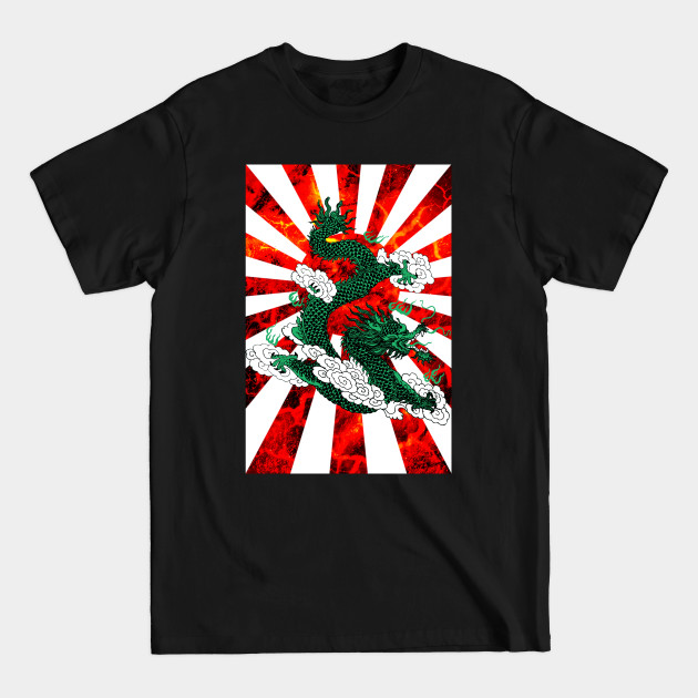 Japan Rising Sun Green Dragon - Rising Sun Flag - T-Shirt sold by ...