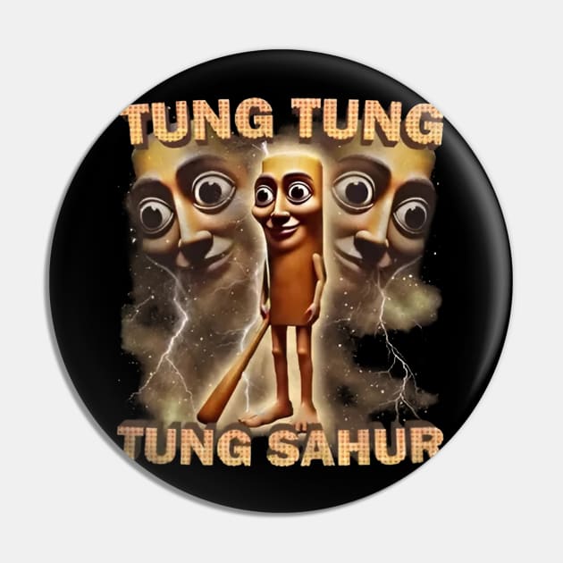Tung Tung Tung Sahur Funny Meme - Baseball - Pin | TeePublic