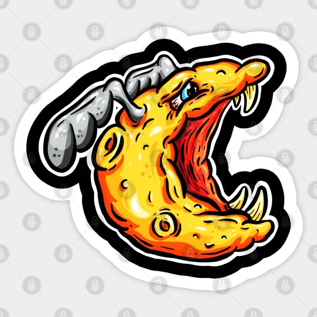 Vampire Gummy Moon Lunar Cartoon Lowbrow - Vampire Moon - Sticker ...