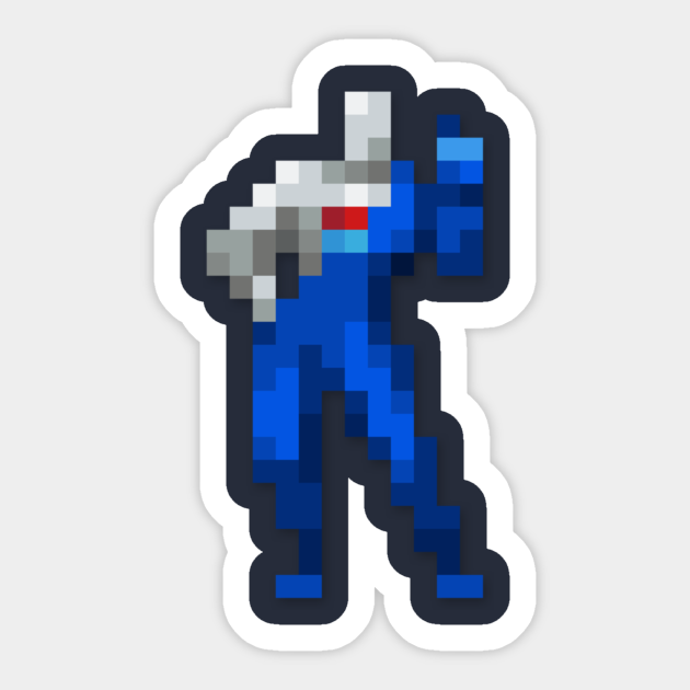 Pepsiman low-res pixelart - Dailychallenge - Sticker | TeePublic