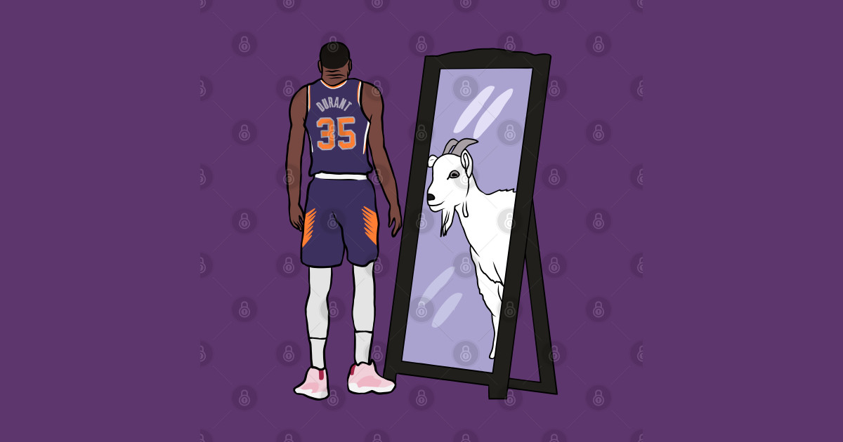 Kevin Durant Mirror GOAT (Phoenix) - Kevin Durant - T-Shirt | TeePublic