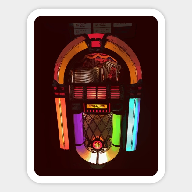 Antique Wurlitzer Juke Box - Wurlitzer - Sticker | TeePublic