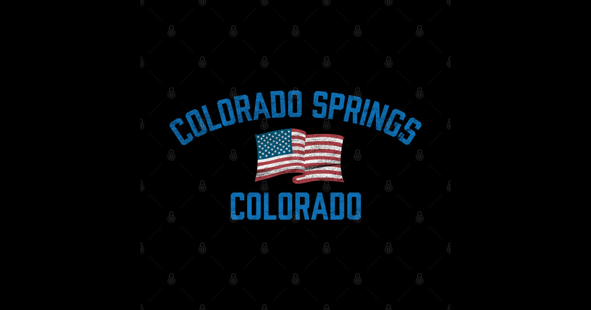 Colorado Springs Colorado Vintage USA Flag - Colorado Springs - Sticker ...