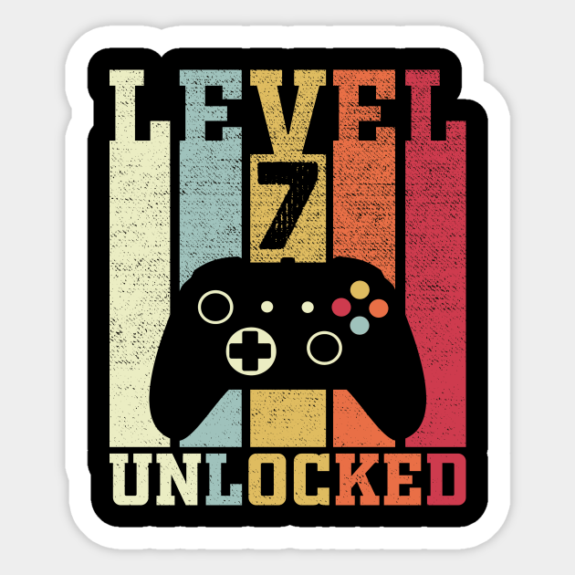 Level 7 Unlocked Funny Video Gamer 7th Birthday Gift - Level 7 Unlocked ...