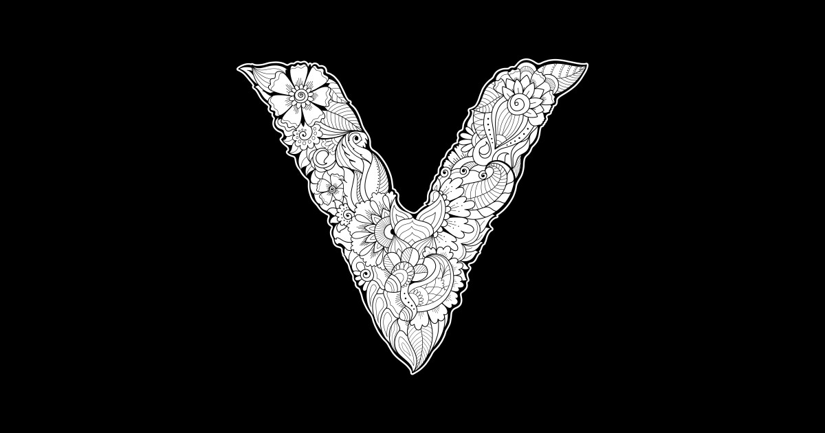 Letter V - Letter V - Sticker | TeePublic