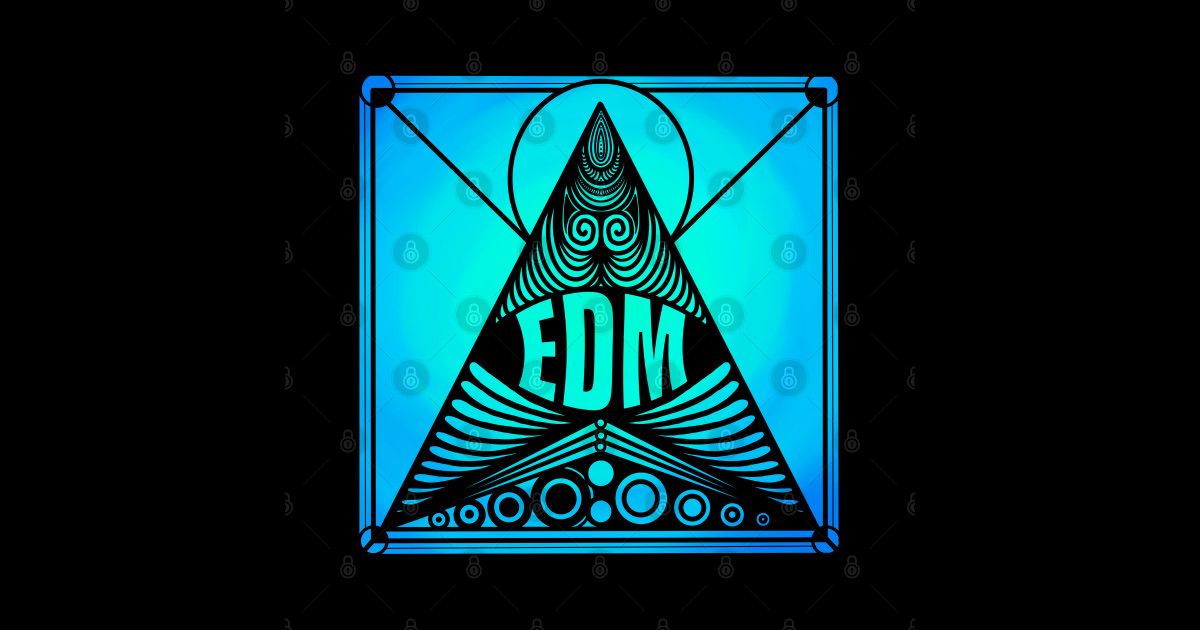 EDM Ascension in blues hand drawn - Edm - Sticker | TeePublic