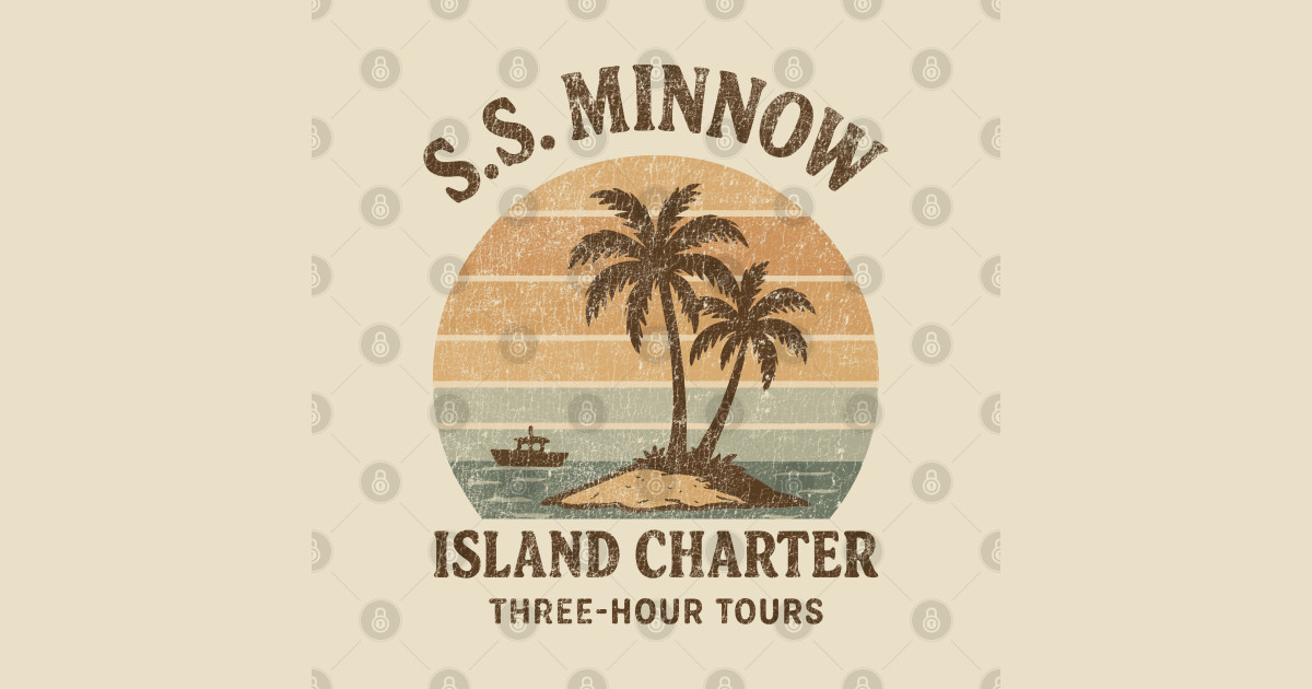 S.S. Minnow Island Charter Vintage Retro - Gilligans Island - T-Shirt ...