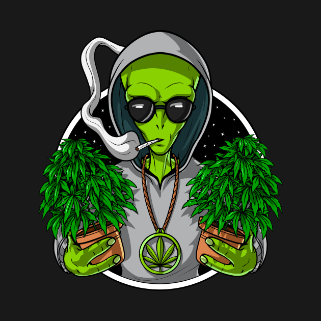 Alien Stoner Weed Grower - Alien Weed - T-Shirt | TeePublic
